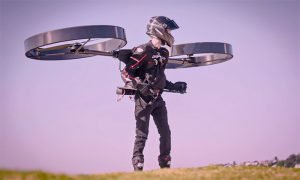 CopterPack: Electric backpack personal helicopter makes first manned flight