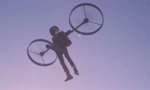 CopterPack: Electric backpack personal helicopter makes first manned flight