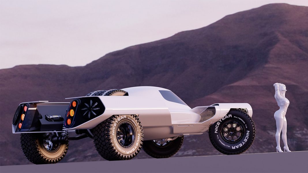 The Huntress: Electric off-road concept car with independent suspension