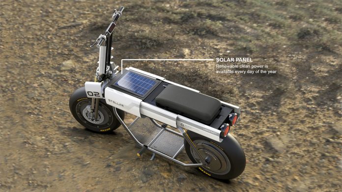 STELLAR: Solar-powered spacecraft-inspired city scooter