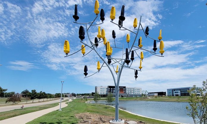 The Wind Tree silently generates electricity from gentle breezes