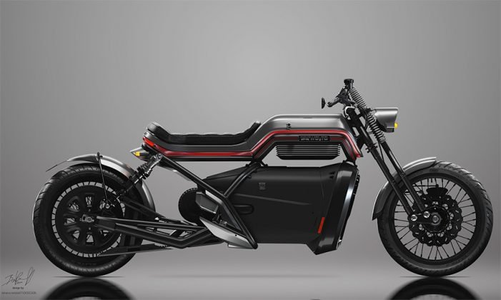 Concept electric cruiser with spacious storage and light burst