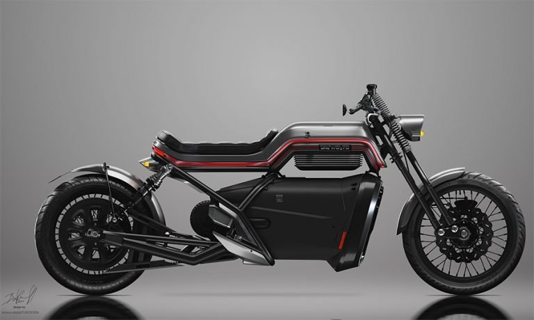 Concept electric cruiser with spacious storage and light burst