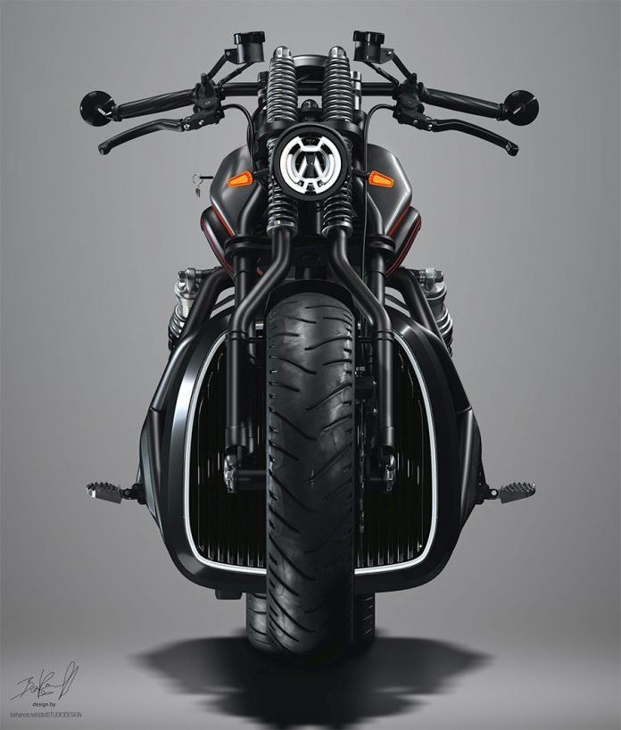 Concept electric cruiser with spacious storage and light burst