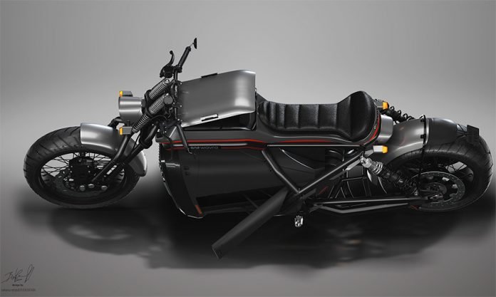 Concept electric cruiser with spacious storage and light burst