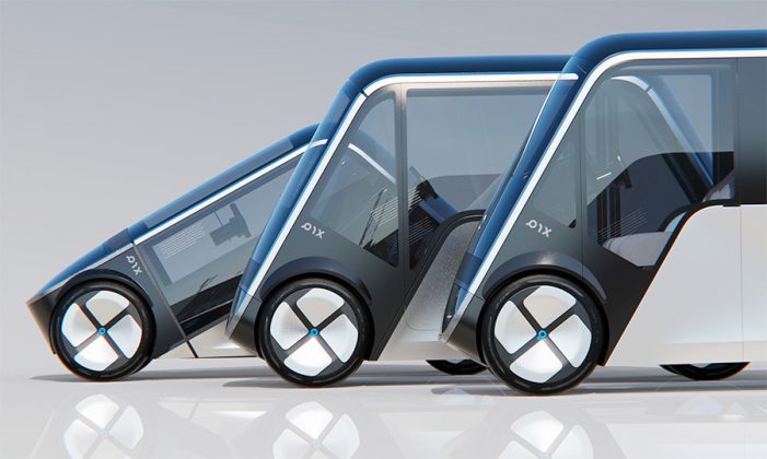Boomerang-shaped urban mobility EV with off-road capabilities