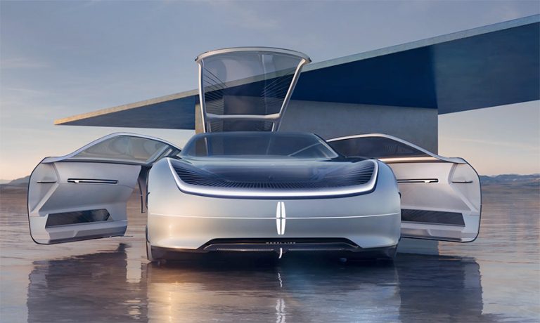 The Lincoln L100 concept car with a sleek and futuristic design