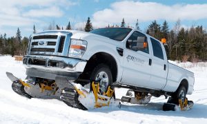Wheel-driven track system turns your truck or SUV into a snow track machine