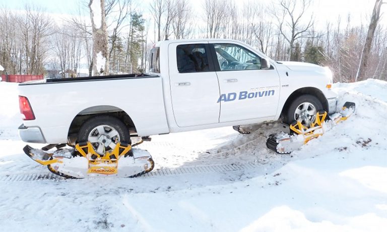 Wheel-driven track system turns your truck or SUV into a snow track machine