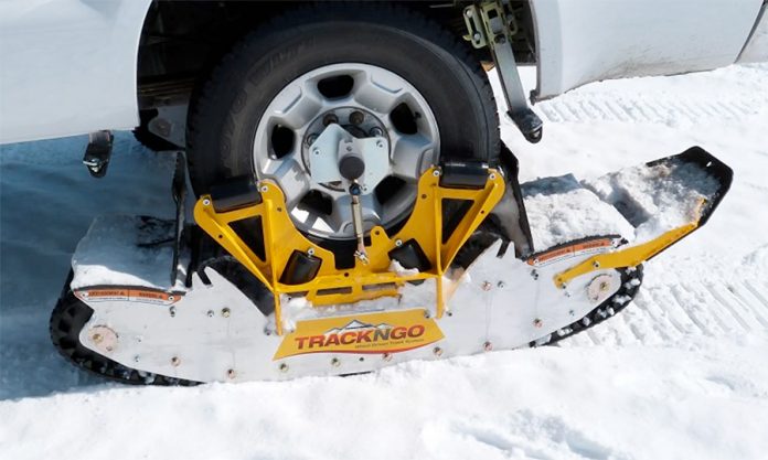 Wheel-driven track system turns your truck or SUV into a snow track machine