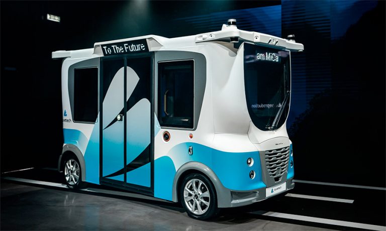 Driverless minibus 'MiCa' avoids obstacles and adapts to various ...