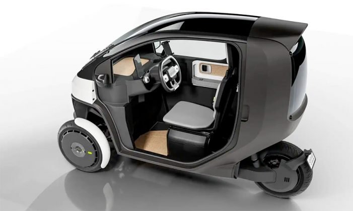 50 mph 3-wheeled electric motorbike meets car