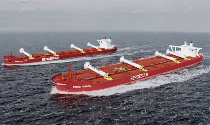 Mechanical rotor sails harness the renewable power of the wind to ...