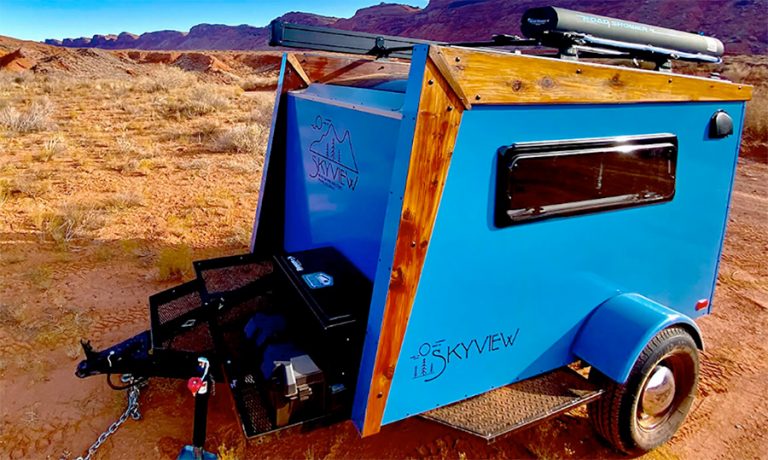 Unique stylized, lightweight, and innovative pull behind tiny home camper