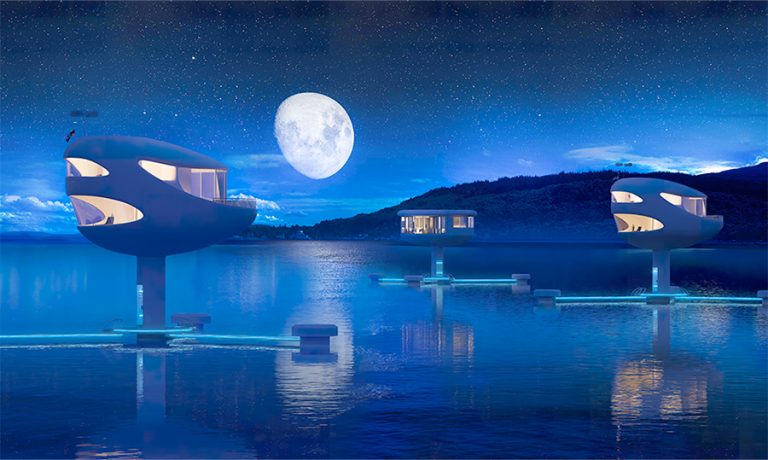 These luxurious floating pods are an eco-friendly residence on the sea