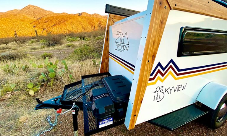 Unique stylized, lightweight, and innovative pull behind tiny home camper