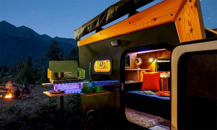 Unique stylized, lightweight, and innovative pull behind tiny home camper