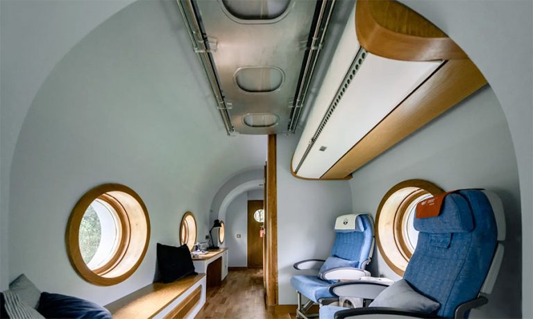 Fly high in Hungary's unique jet-shaped tiny house