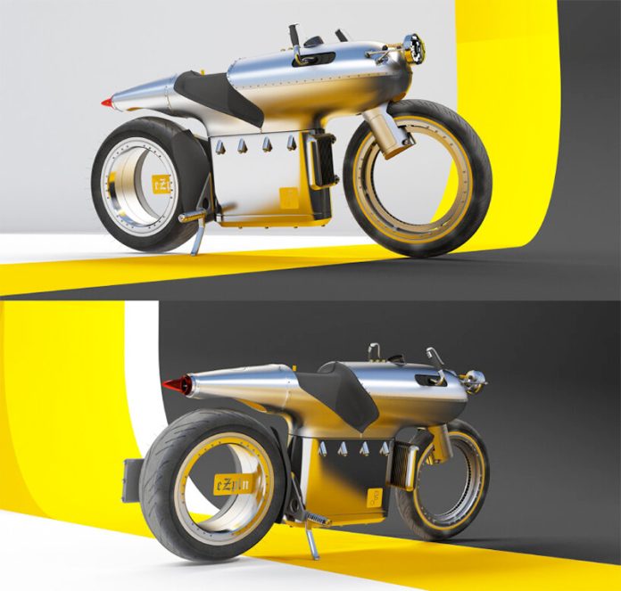 The eZpIn: A visionary electric retro-futuristic motorcycle concept