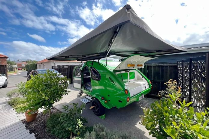 Bubble Caravan is a unique and stylish teardrop camper with a Swiss ...