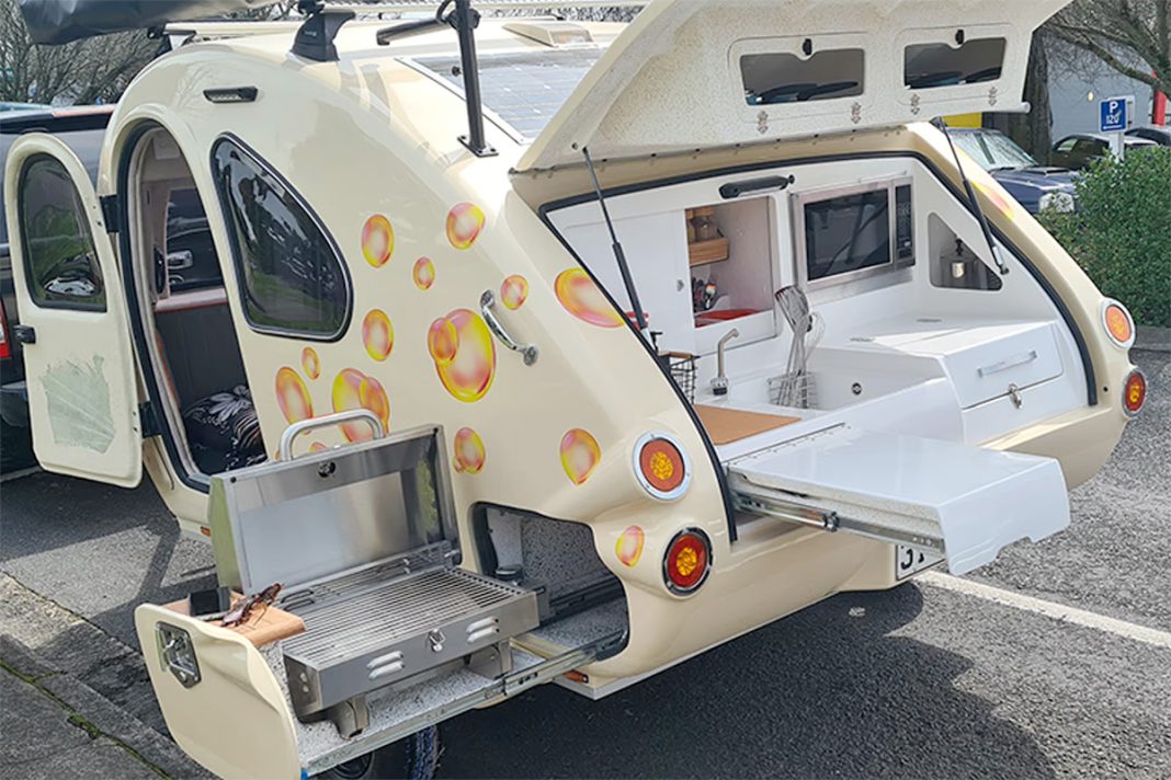 Bubble Caravan is a unique and stylish teardrop camper with a Swiss ...
