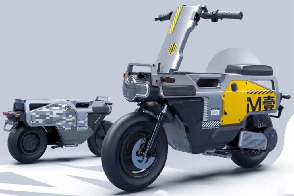 Folding electric motorcycle that fits in your car's trunk