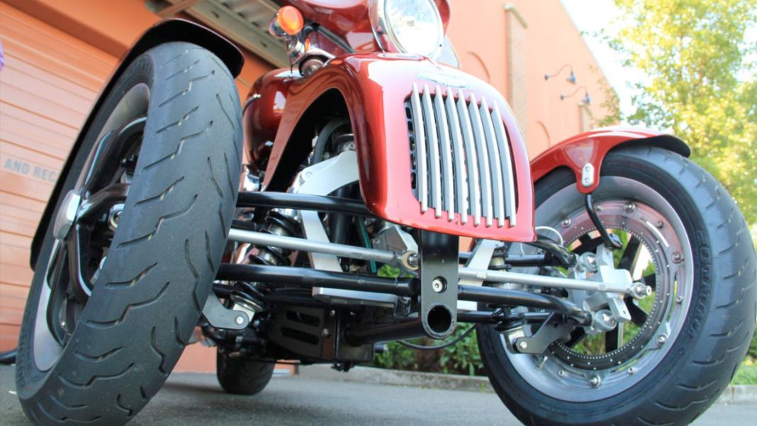 The three-wheel motorcycle conversion that lets you lean