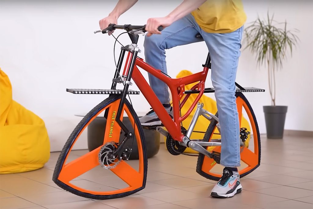 Quirky triangle-wheeled bicycle gives new meaning to 'Tricycle'