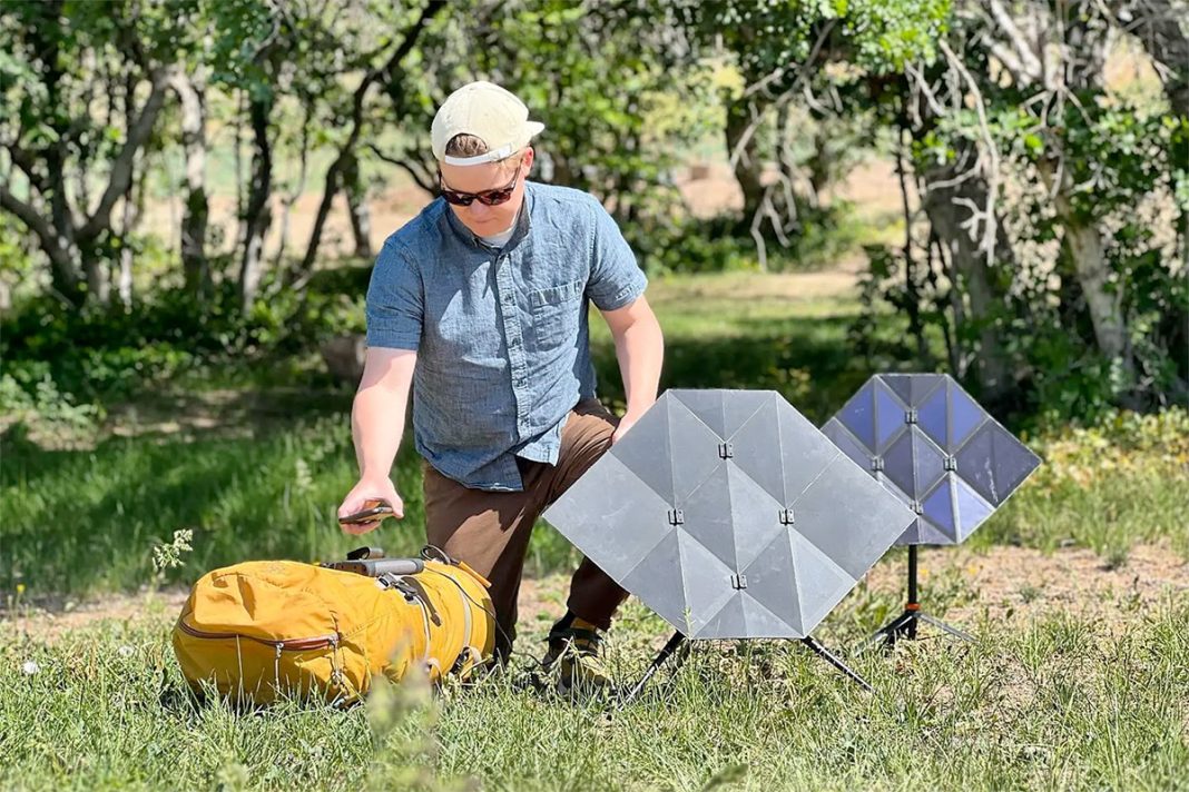 Ultra-portable origami solar panel for power on the go