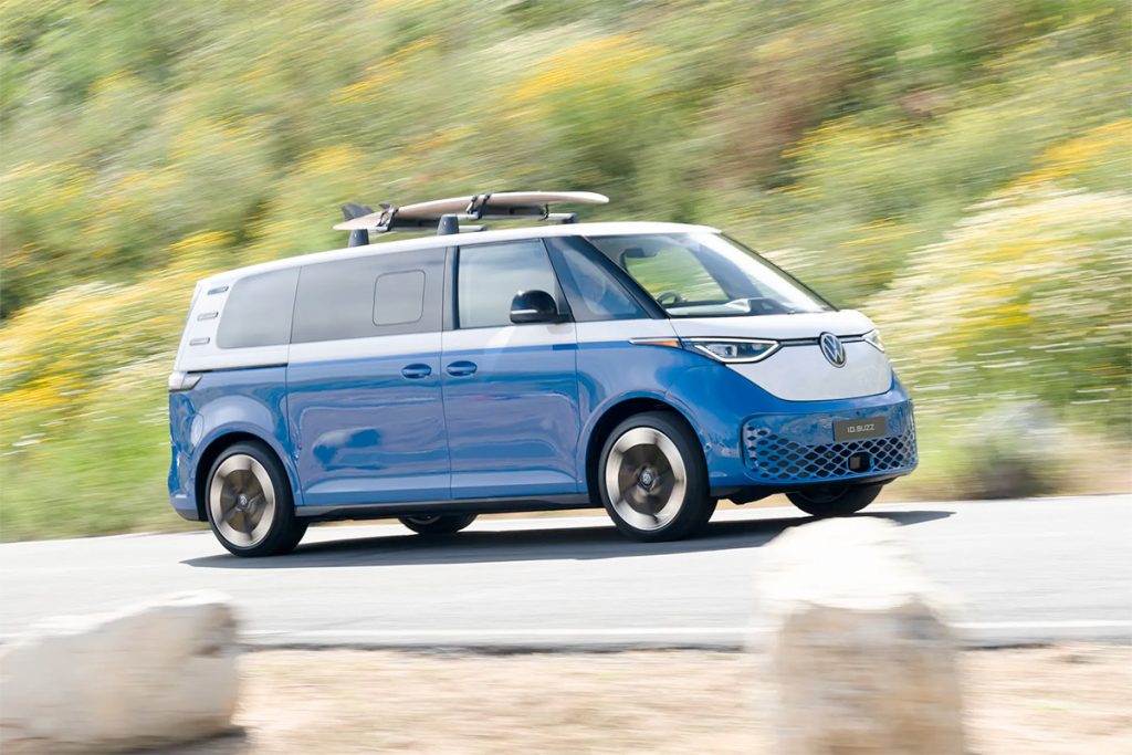 The iconic VW camper bus returns to America with the VW ID. Buzz LWB