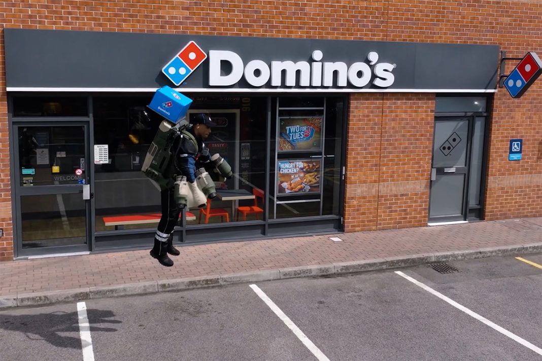 Domino's used a jetpack to deliver a pizza at a music festival