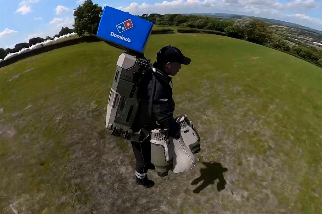 Domino's used a jetpack to deliver a pizza at a music festival