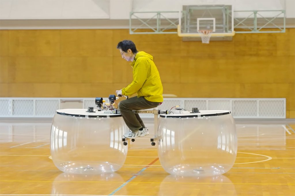 Inventor turns leaf blower into a hovercraft