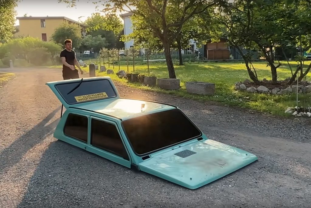 World’s lowest car is a Fiat Panda sliced in half