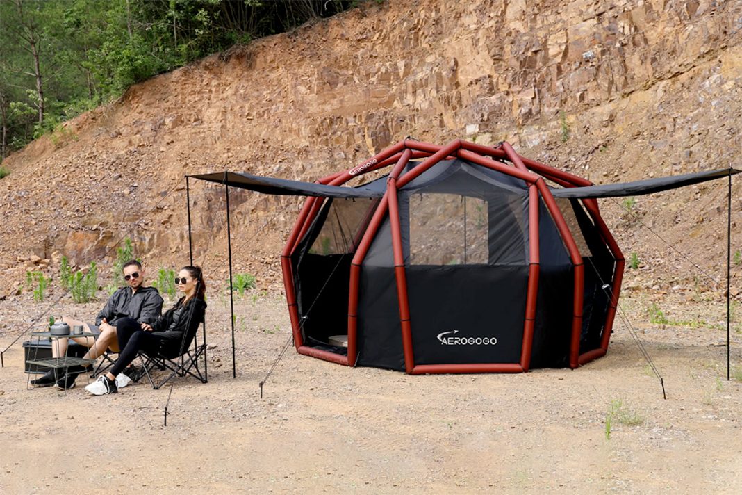 Aerogogo camping tents inflate in minutes using the Giga Pump