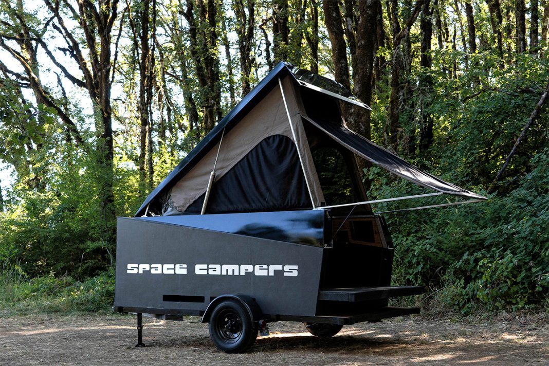 The Prototype Wedge Camper for the Tesla Cybertruck by Space Campers