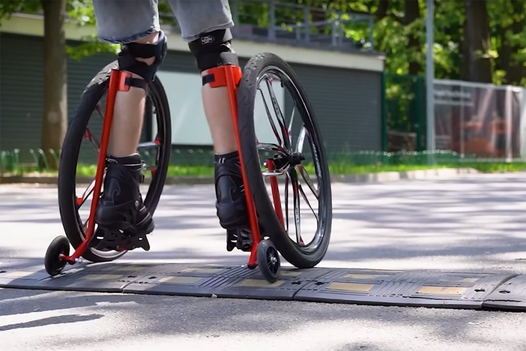 Engineer adds bicycle wheels to inline skates