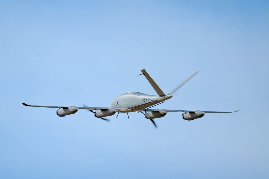 Pterodynamics' Transwing eVTOL with unique dihedral folding wing system