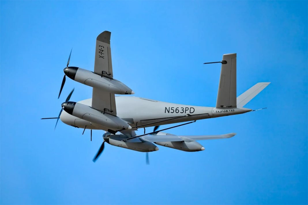 Pterodynamics' Transwing eVTOL with unique dihedral folding wing system