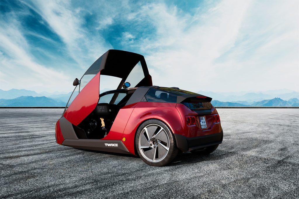 TWIKE 5 three-wheeled EV has side-stick steering, customizable speed ...