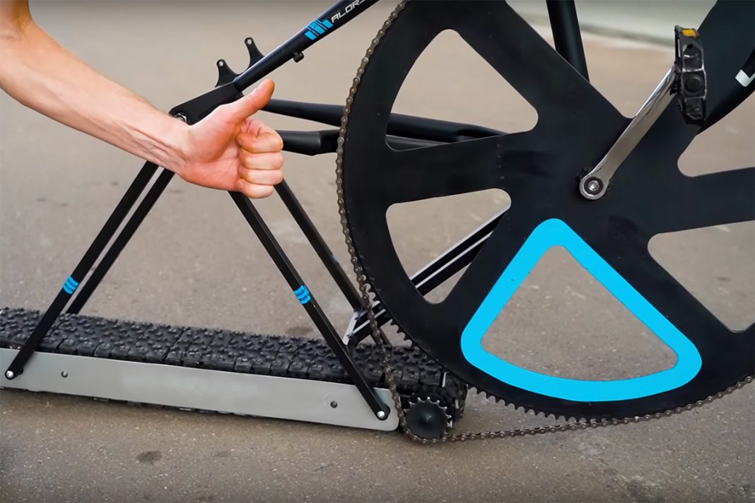 "Bike on Tracks": The ingenious experimentation with wheel-less bicycles