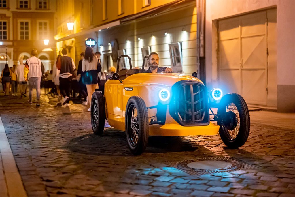 Sporty two-seat electric roadster is a unique fusion of retro style and ...