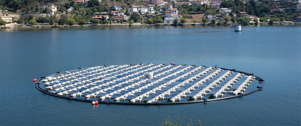 Floating solar panels that track the sun