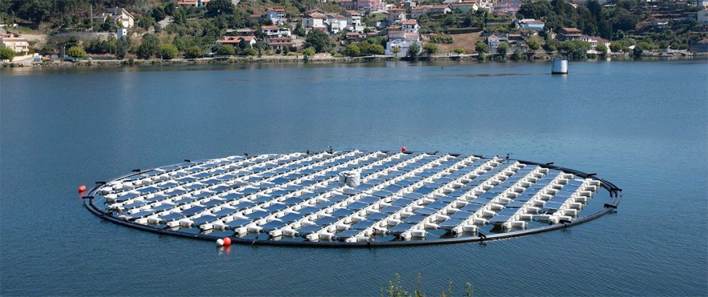 Floating solar panels that track the sun