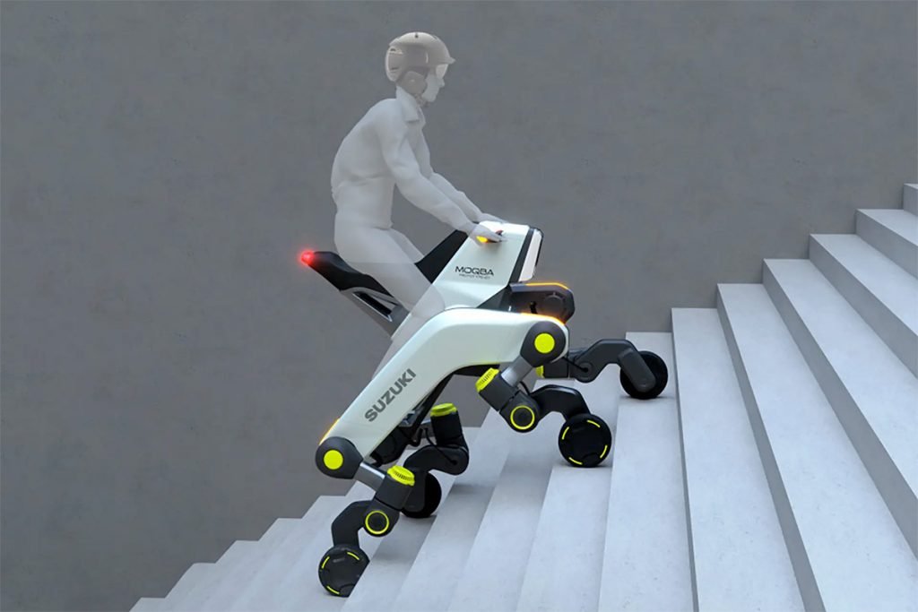 Suzuki presents weird 4-legged, stair-climbing motorcycle