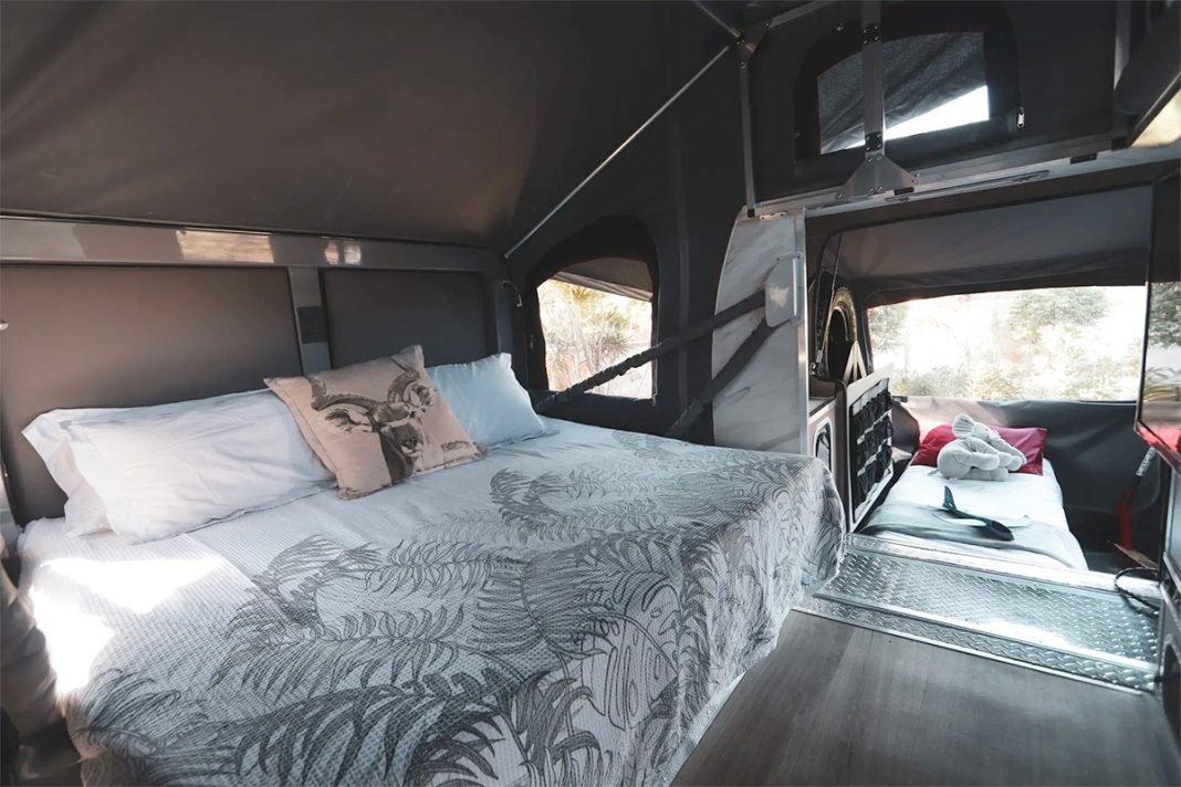 Badger Extreme camper trailer features an innovative expanding roof