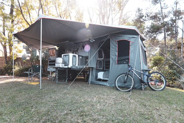 Badger Extreme camper trailer features an innovative expanding roof