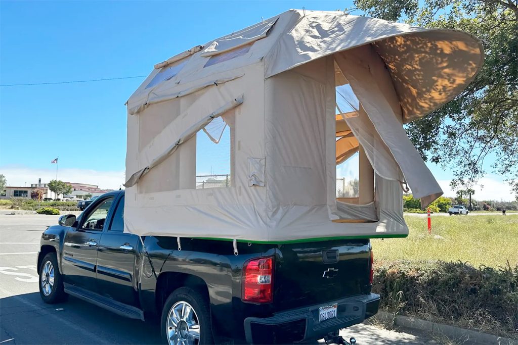 Life Cube’s versatile inflatable tent for truck, ground and water