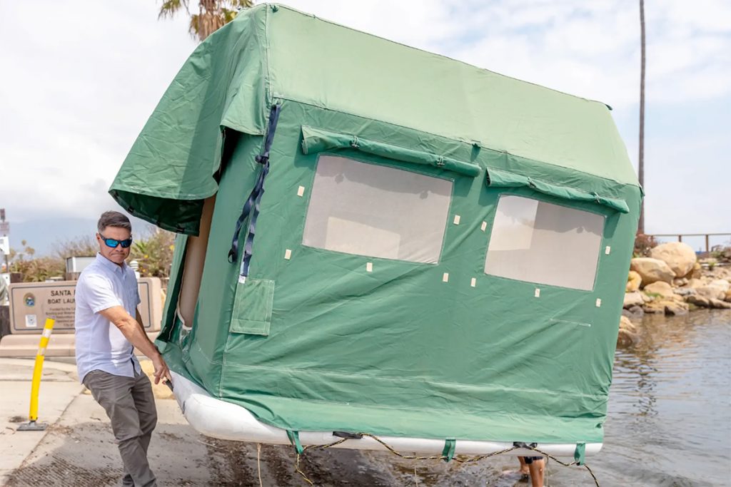 Life Cube’s versatile inflatable tent for truck, ground and water