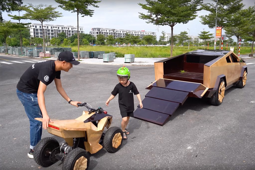 Masterful craftsmanship: The handmade wooden Tesla Cybertruck